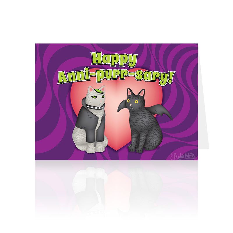 Happy Anni-purr-sary Goth Cats Greeting Card – Archie McPhee