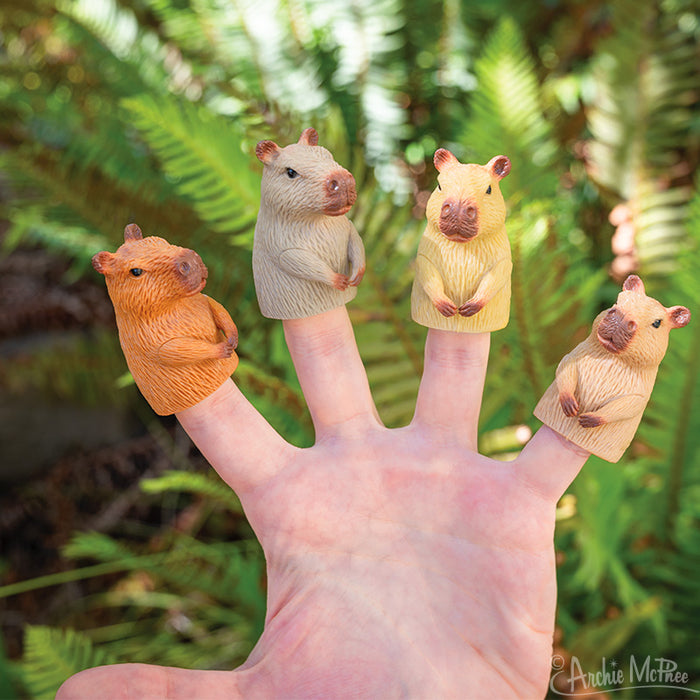 Finger Capybaras - Set of 4 Capybara Finger Puppets – Archie McPhee