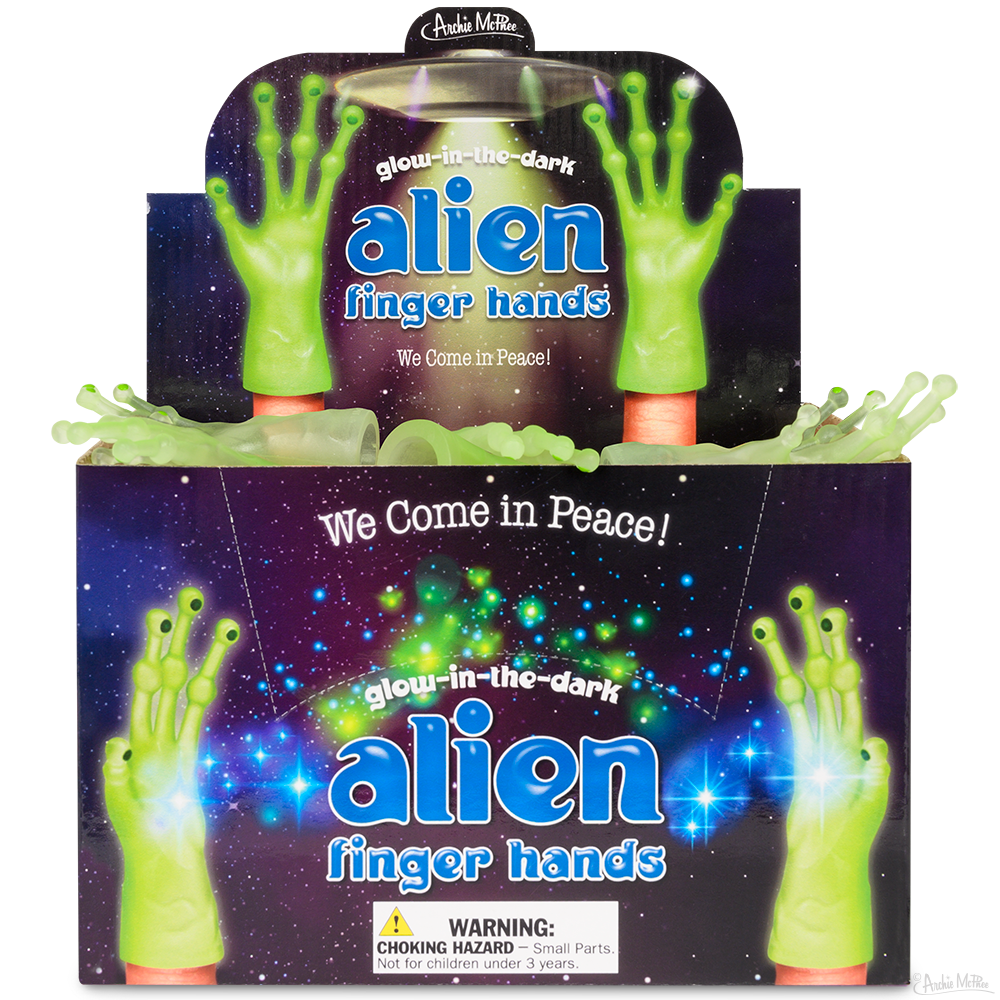 Glow-in-the-Dark Alien Finger Hands Bulk Box – Archie McPhee