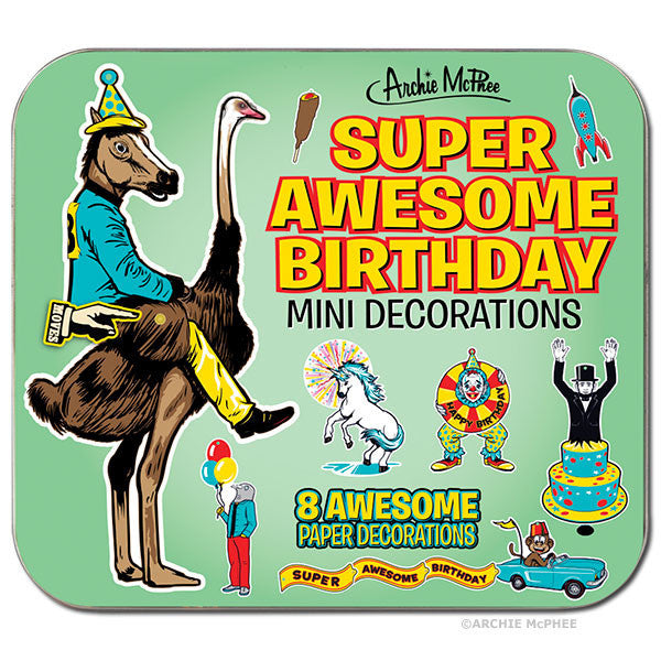 Super Awesome Birthday Mini Decorations - Archie McPhee & Co.